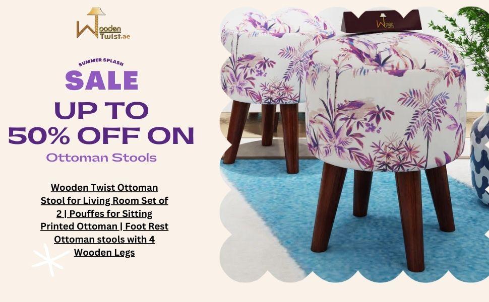 Pouffes & Ottomans: Enhance Your Living Room with Wooden Twist Ottoman ...