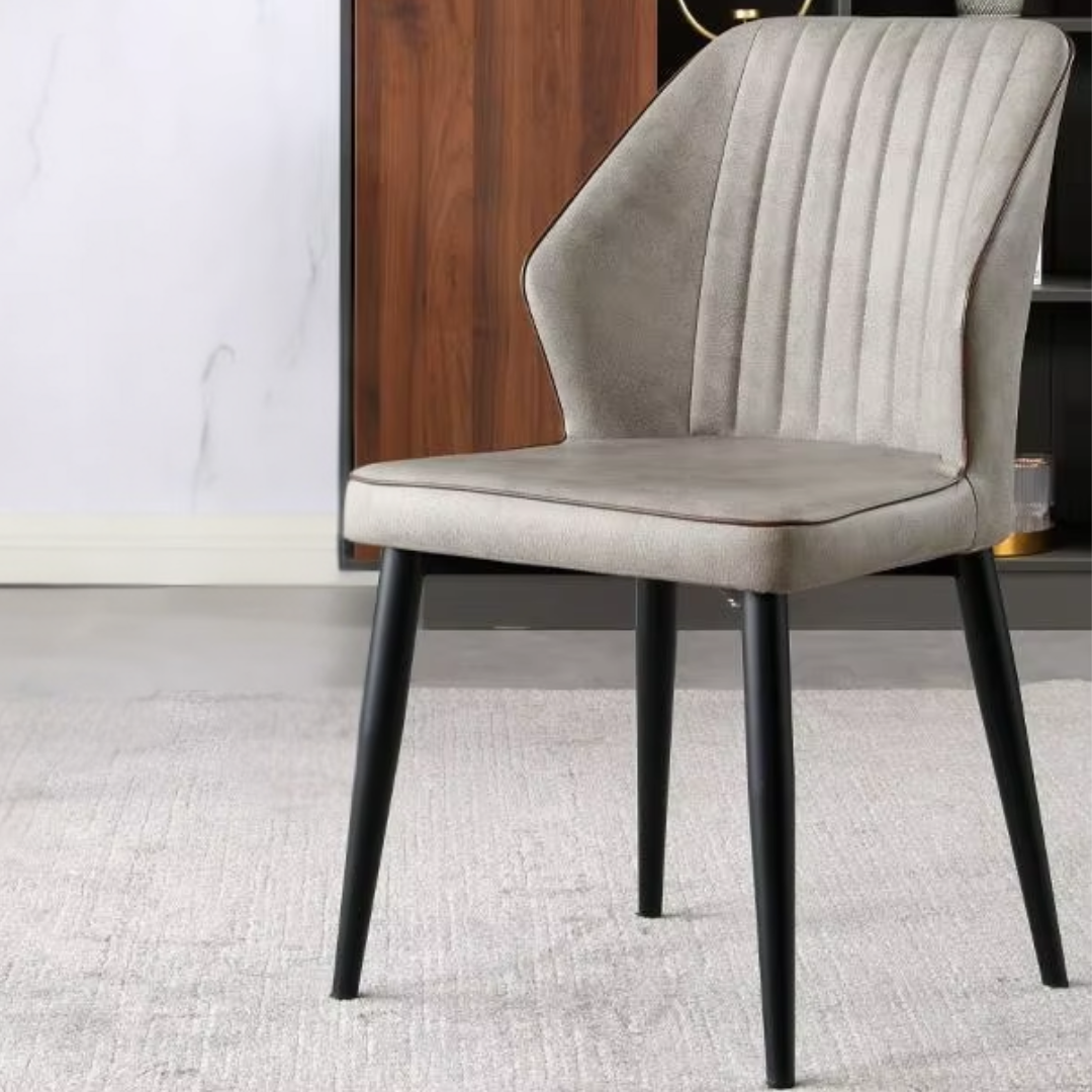 Wooden Twist Wide Back Design Modern Cafe Dining Chair (Light Grey ...